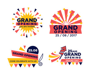 Grand opening isolated icon balloons start Vector Image