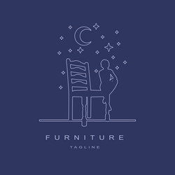 Woman sitting on a chair logo design isolated Vector Image