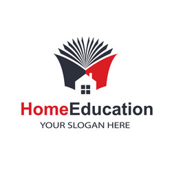 Book house education logo Royalty Free Vector Image