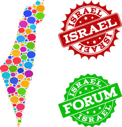 Welcome composition of map israel and distress Vector Image