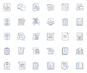 Revising line icons collection edit modify Vector Image