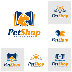 Pet book logo design template concept Royalty Free Vector