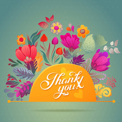 Thank you card in bright colors Royalty Free Vector Image