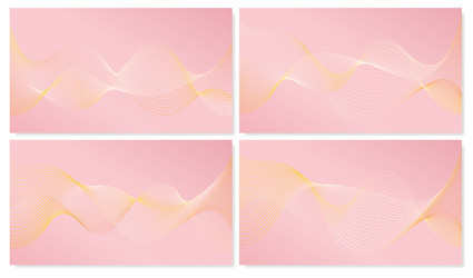 3d wavy gold lines swoosh on pink background Vector Image