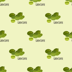 Green coffee seamless Royalty Free Vector Image