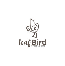 Cute bird line simple logo design Royalty Free Vector Image