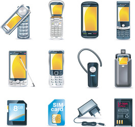 Phone simple icons Royalty Free Vector Image - VectorStock