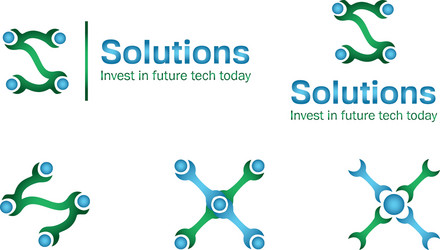 Solution business logos Royalty Free Vector Image