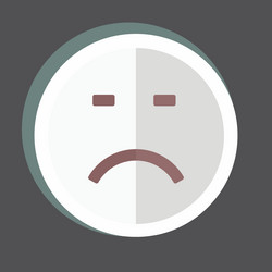 Sticker line cut emoticon loser suitable Vector Image