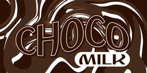 Choco milk text with melted chocolate Royalty Free Vector