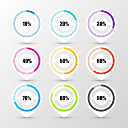 Percentage diagram presentation design elements Vector Image