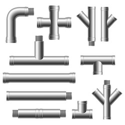 Stainless steel metallic pipes Royalty Free Vector Image