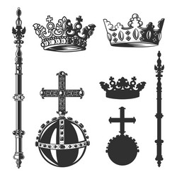 Monarch orb heraldic symbol Royalty Free Vector Image