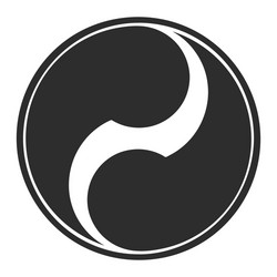 Icon with japanese symbol tomoe Royalty Free Vector Image