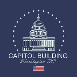 Capitol building on background of the map Vector Image