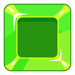 Green button icon cartoon style Royalty Free Vector Image