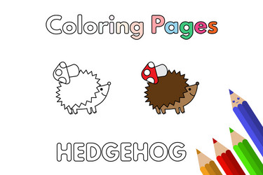 Cartoon hedgehog counting game for kids Royalty Free Vector