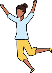 Celebrating woman with arms up Royalty Free Vector Image