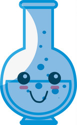 Chemistry flask cartoon Royalty Free Vector Image