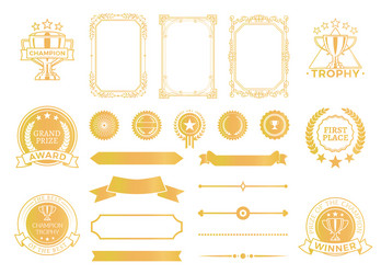 First place awards set Royalty Free Vector Image