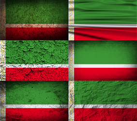 Flag of chechen republic with old texture Vector Image