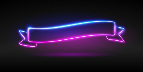 Glowing neon ribbon banner Royalty Free Vector Image