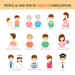 People at high risk for flu complications Vector Image