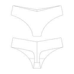 Template skort flat design outline clothing Vector Image