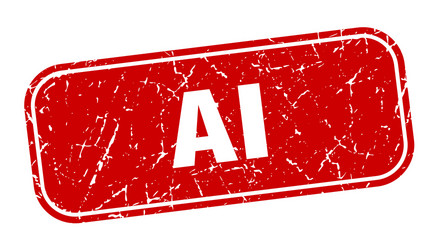Ai stamp ai label round grunge sign Royalty Free Vector