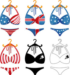 Beautiful woman bodies in bikini Royalty Free Vector Image