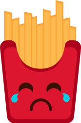 Isolated sad french fries emote Royalty Free Vector Image