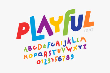 Kids style colorful font playful alphabet letters Vector Image