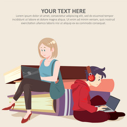 Read with text Royalty Free Vector Image - VectorStock