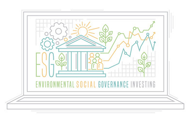 Esg concept editable ad Royalty Free Vector Image