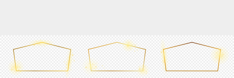 Gold glowing tetragon shape frame Royalty Free Vector Image