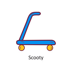 Scooty outline icon design tr Royalty Free Vector Image