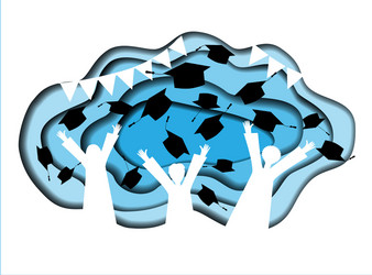 Human hand throwing graduation cap Royalty Free Vector Image