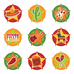 Mexican stickers Royalty Free Vector Image - VectorStock