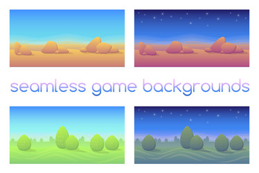 Set of 4 seamless game backgrounds Royalty Free Vector Image