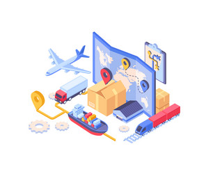 Global logistics banner Royalty Free Vector Image