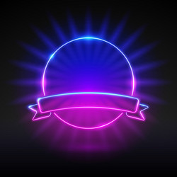 Glowing neon ribbon banner Royalty Free Vector Image