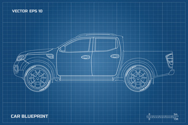 Pickup Truck Blueprint Vector Images (87)