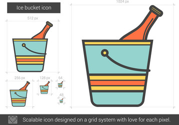 Ice bucket line icon Royalty Free Vector Image