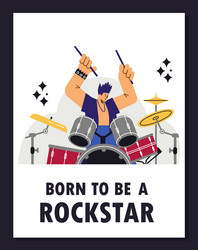 Isolated of rock band drummer Royalty Free Vector Image