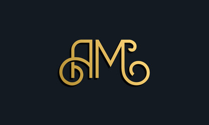 Luxury initial letters am logo design Royalty Free Vector