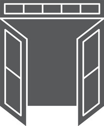 Open double door icon symbol isolated on white Vector Image