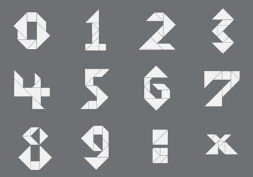 Tangram puzzle game with isolated numbers Vector Image