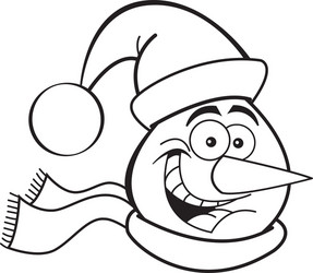 Cartoon snowman head Royalty Free Vector Image