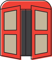 Open double door icon symbol isolated on white Vector Image