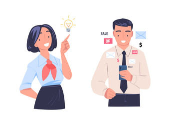 Promotion with woman character engaged Royalty Free Vector